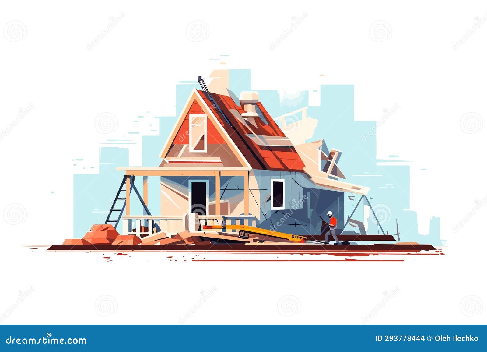 House Construction Vector Flat Minimalistic Isolated Illustration Stock ...
