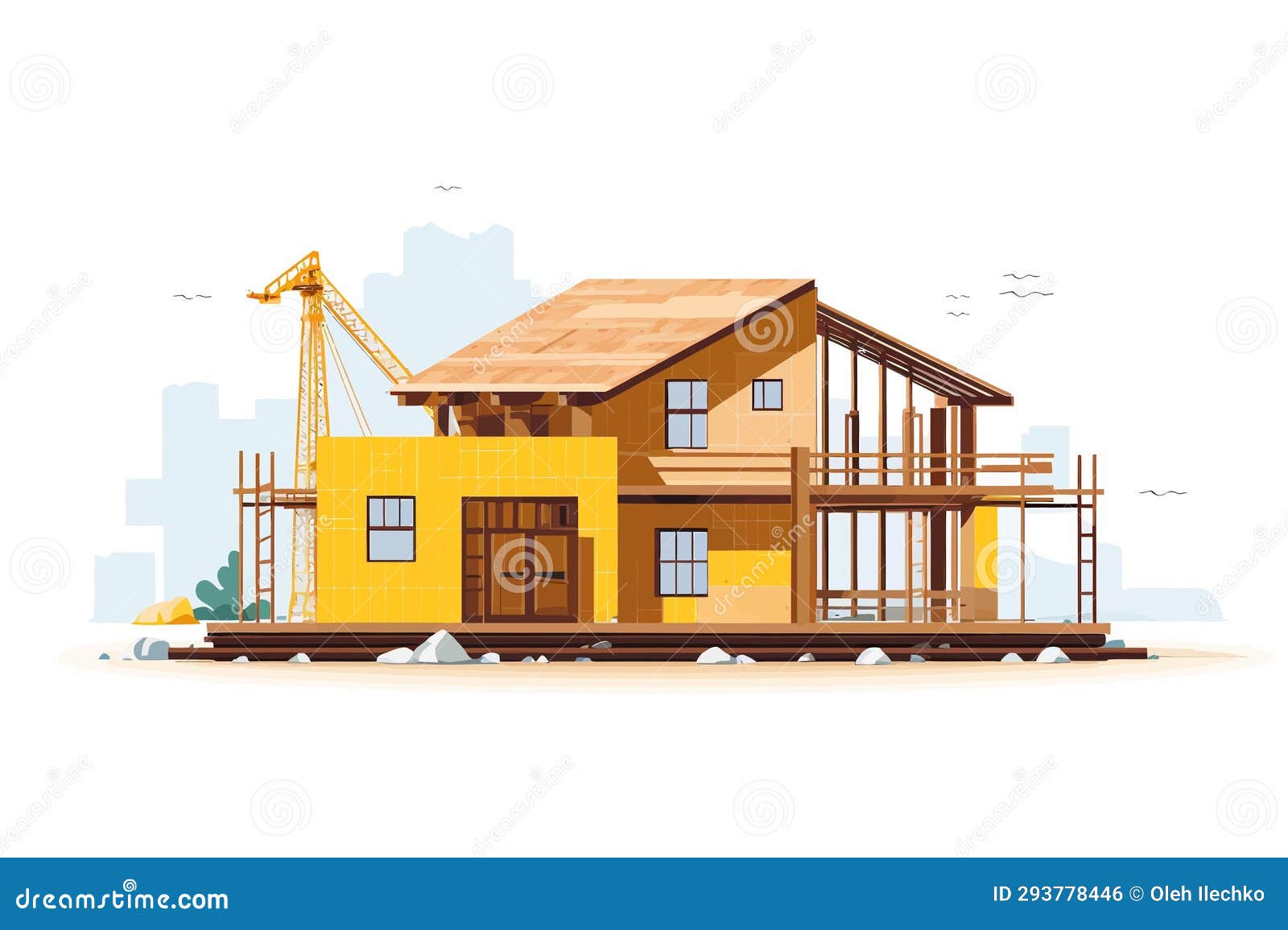 House Construction Vector Flat Minimalistic Isolated Illustration Stock Vector - Illustration of ...