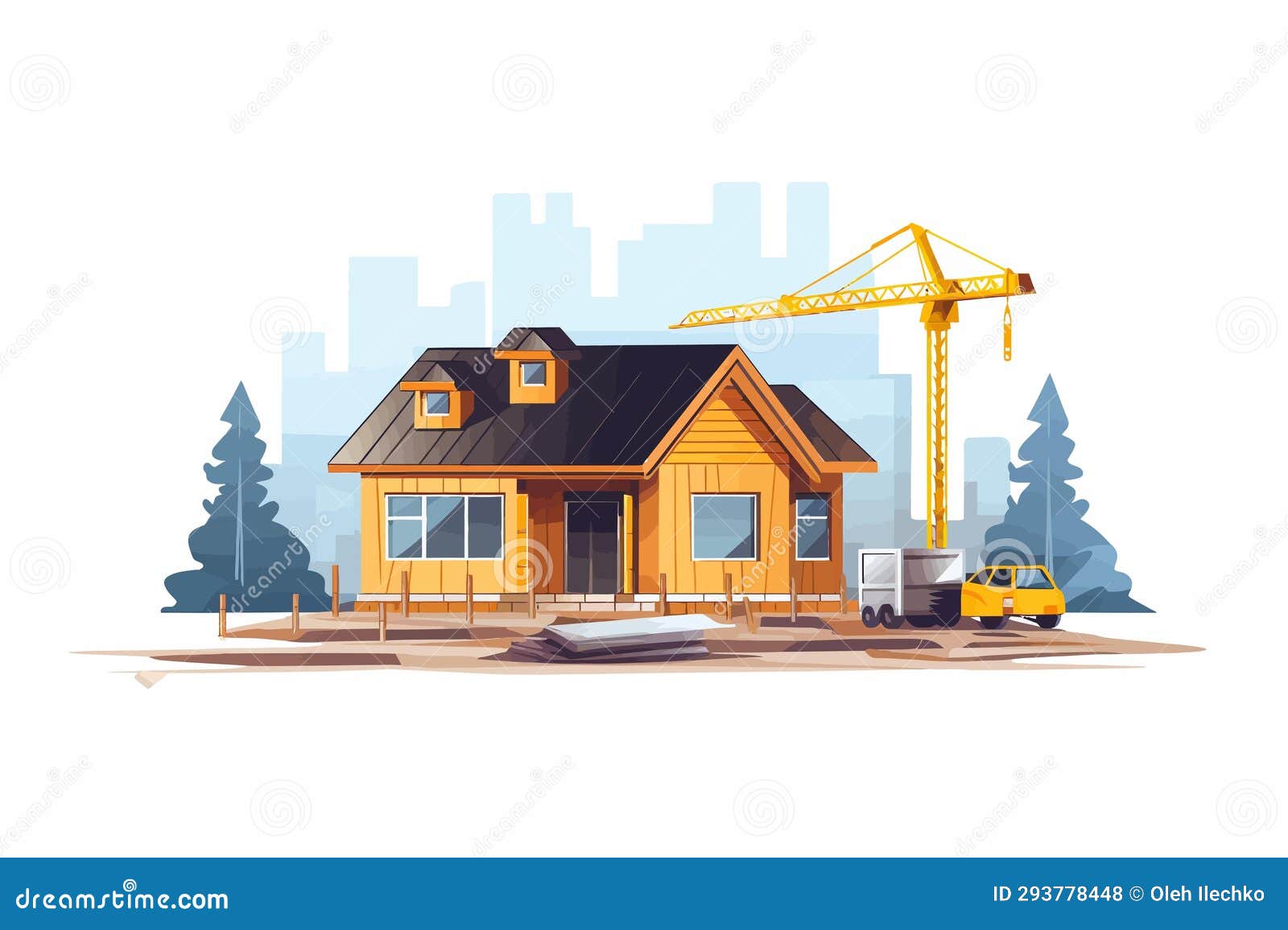 House Construction Vector Flat Minimalistic Isolated Illustration Stock ...