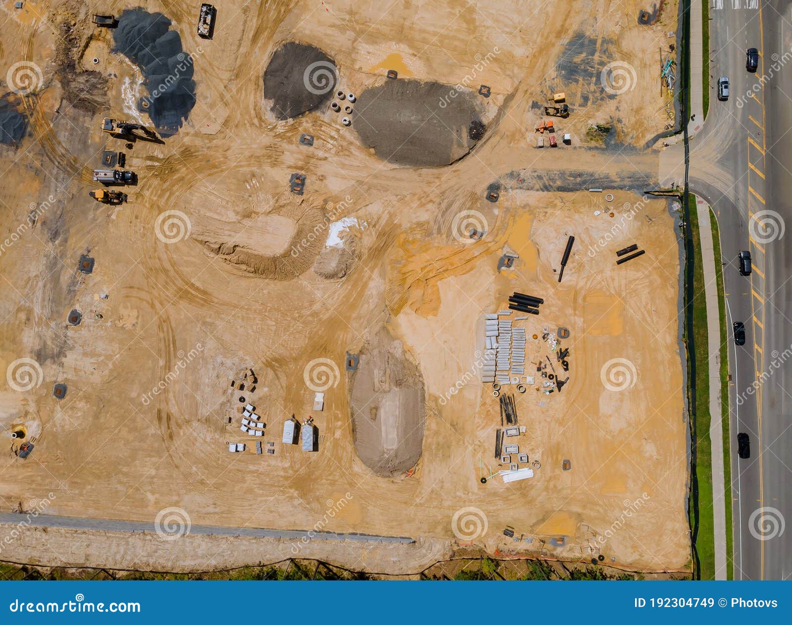 House Construction Work of View of Small Construction Site with Many ...