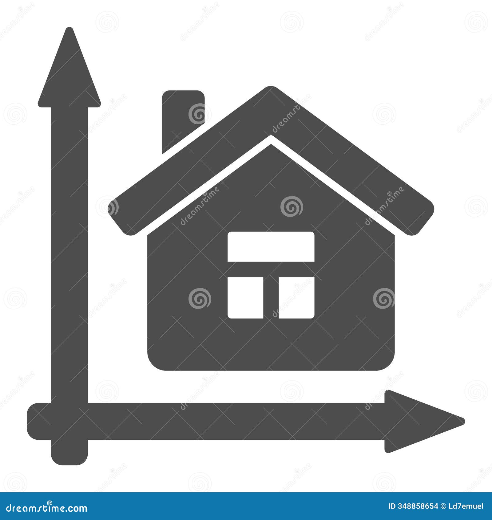 House At Coordinate Axes Solid Icon, Architecture Project Concept ...