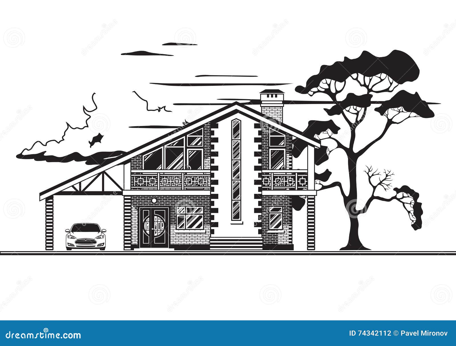 House or Cottage, Vector Graphics Stock Vector - Illustration of ...
