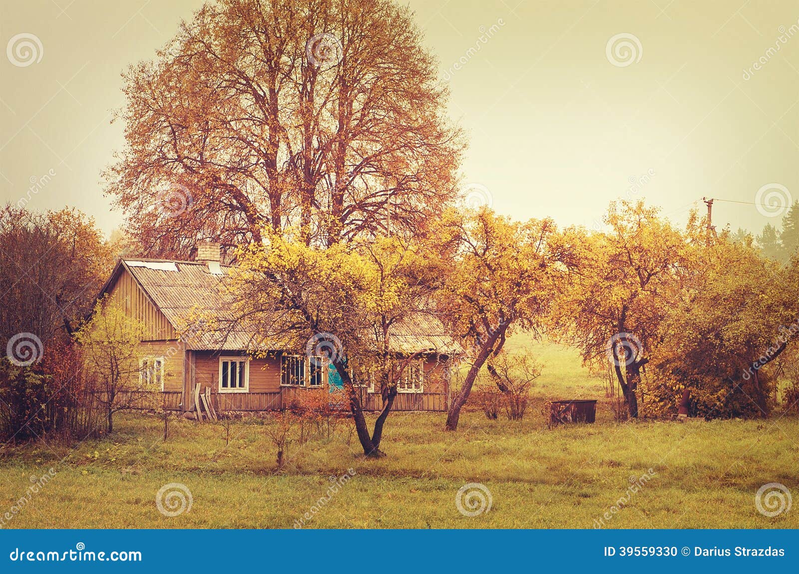 House in countryside stock photo. Image of autumn, fall - 39559330