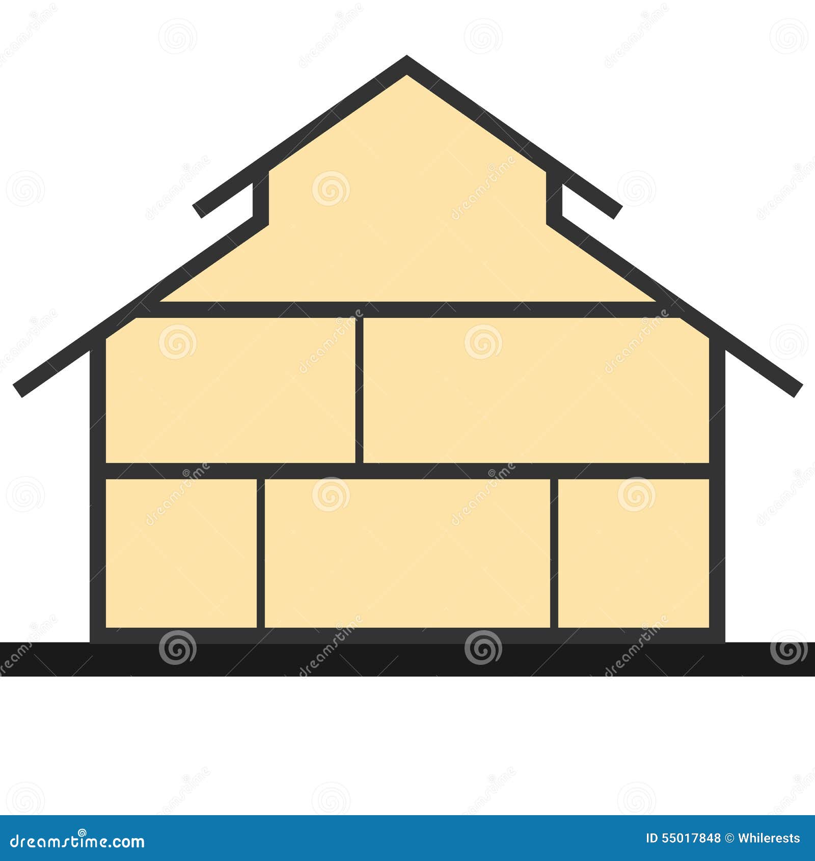 House in Cut. Flat Section House. Vector Illustration Stock Vector ...