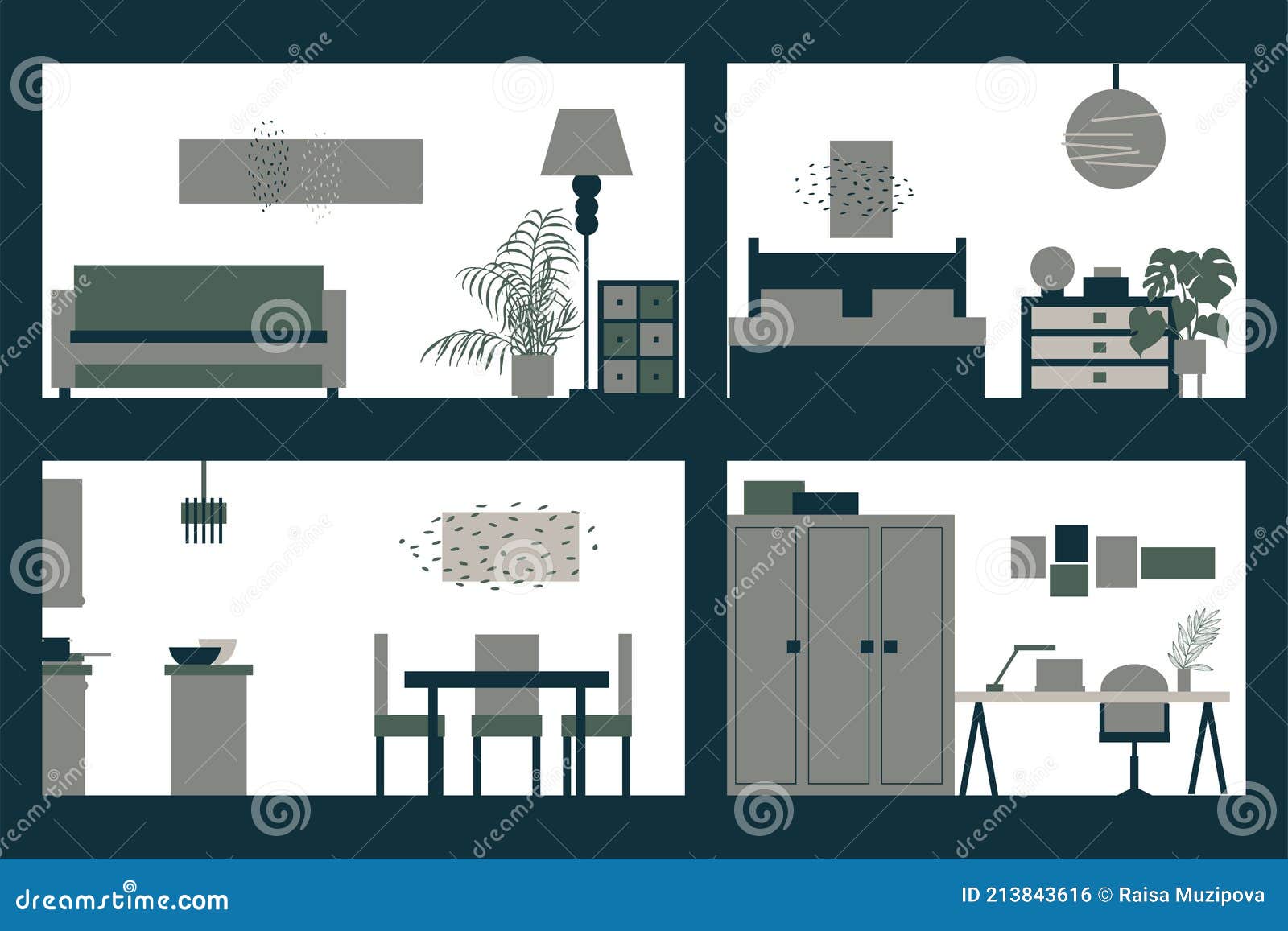 House in Cut. House Interior Stock Vector - Illustration of design ...