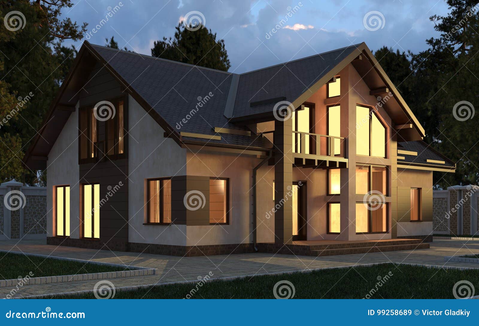 House 3d Illustration stock illustration. Illustration of architectural ...