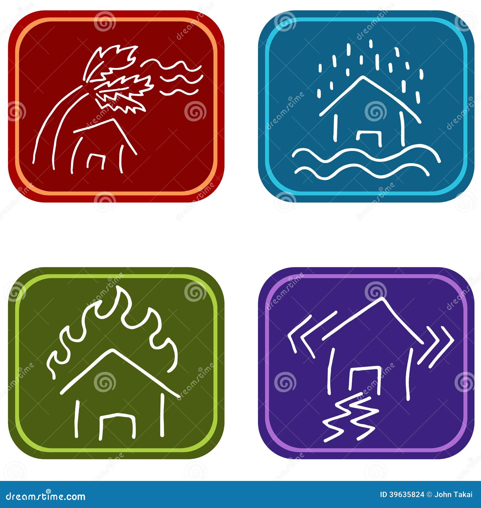House Damage Icons stock vector. Illustration of isolated - 39635824