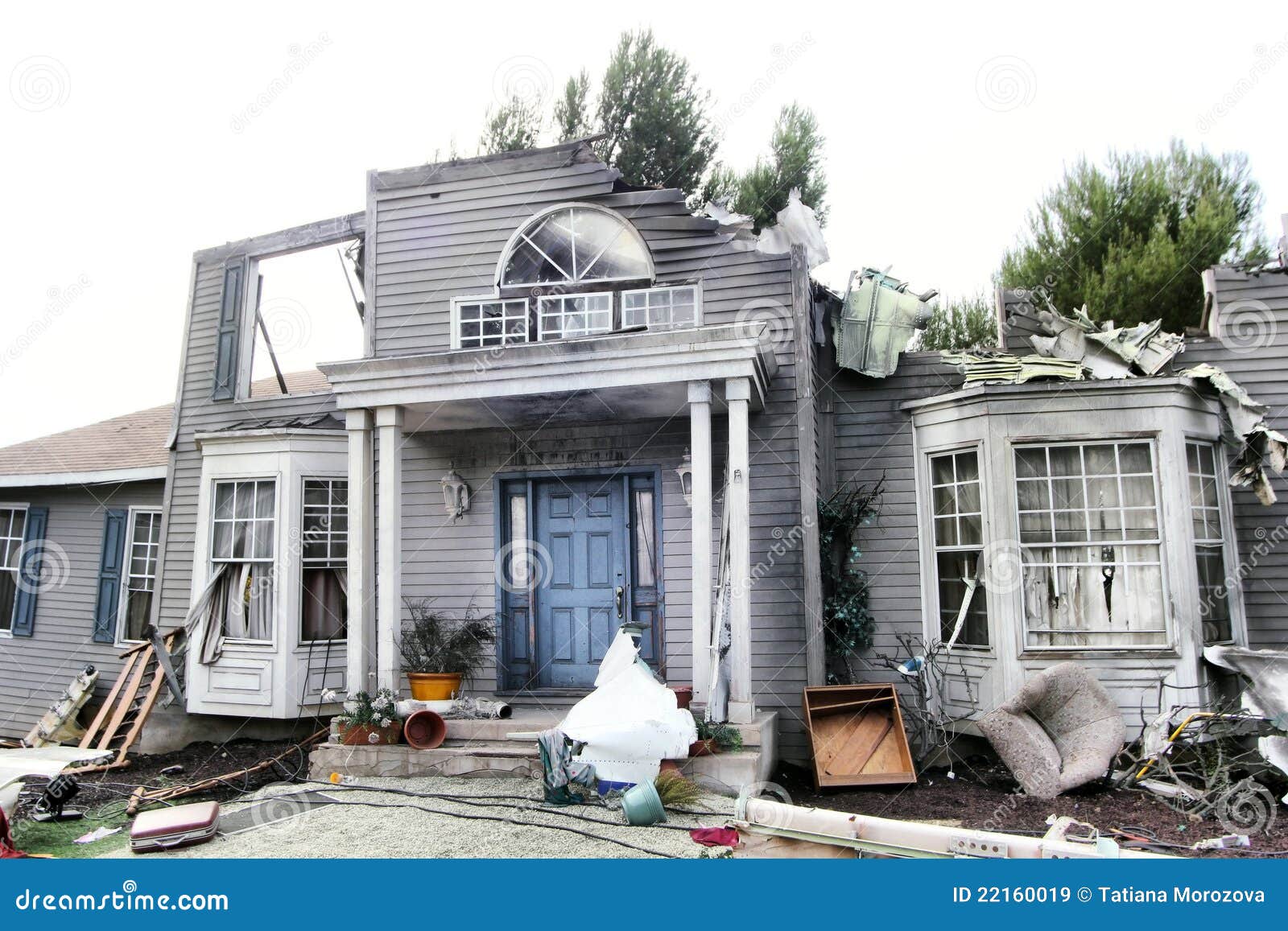 House damaged by disaster stock image. Image of break - 22160019