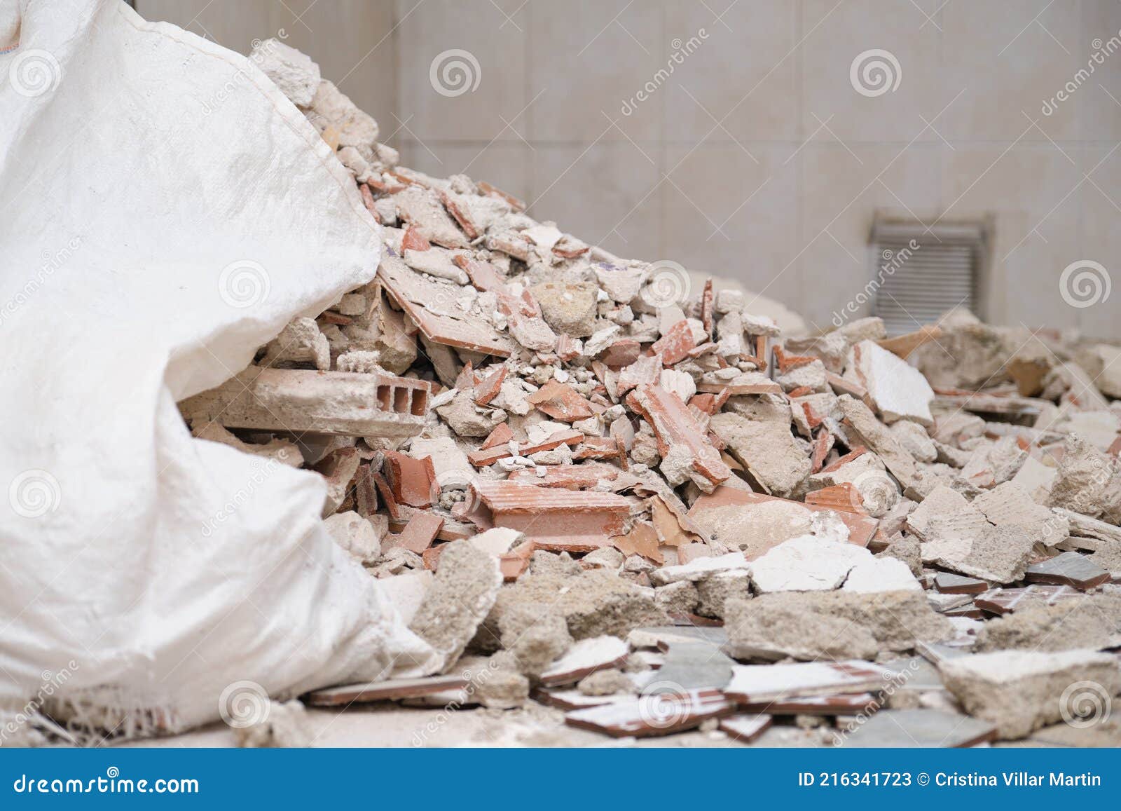 House Debris at a Construction Site Stock Image - Image of rubbish ...