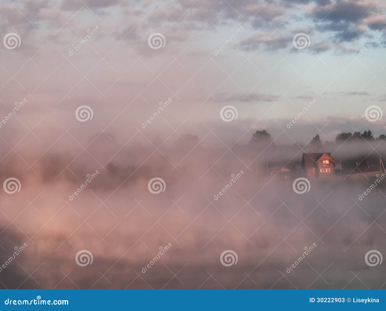Fog over lake stock image. Image of environment, sunset - 30222903