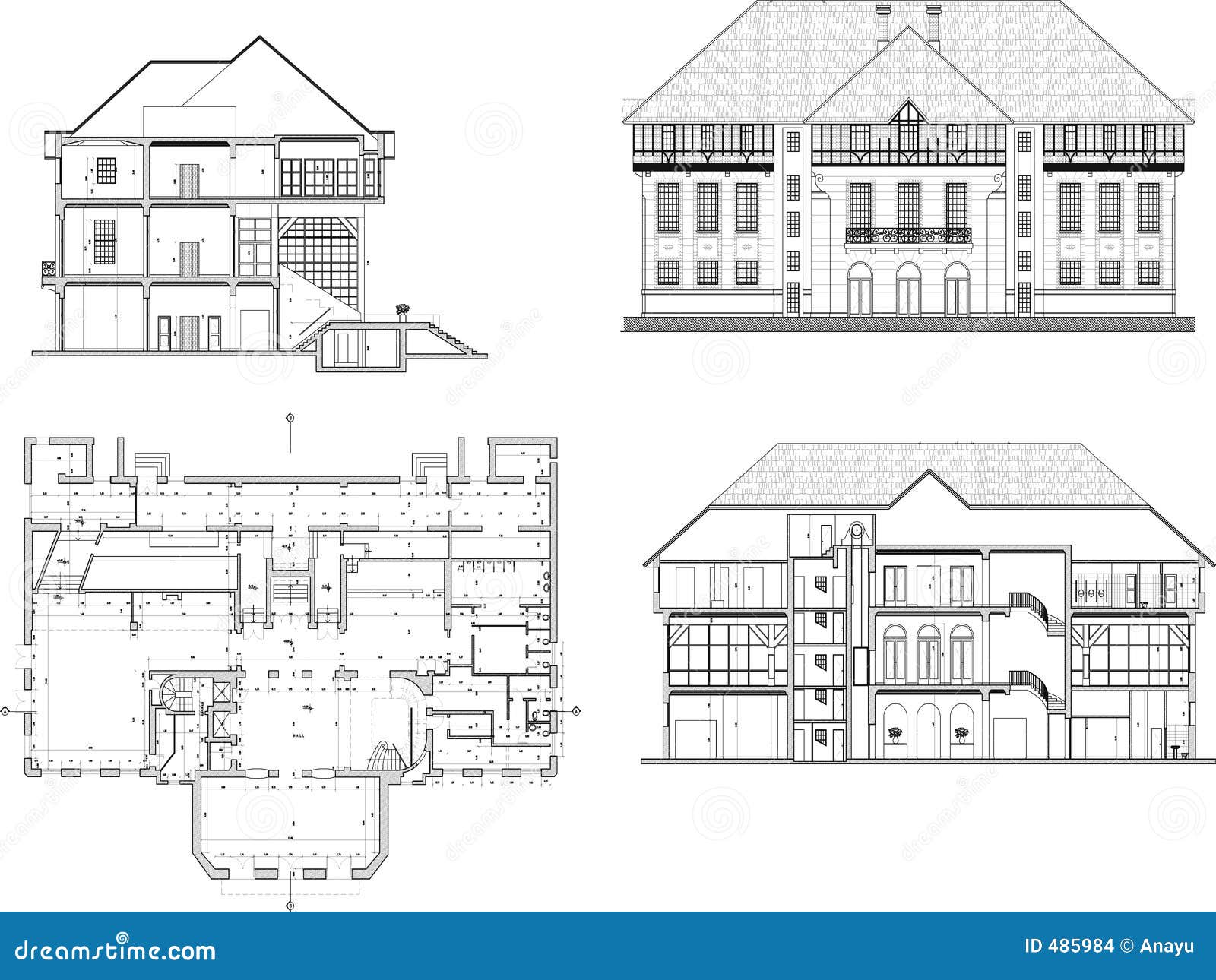 House design stock illustration. Illustration of draft - 485984