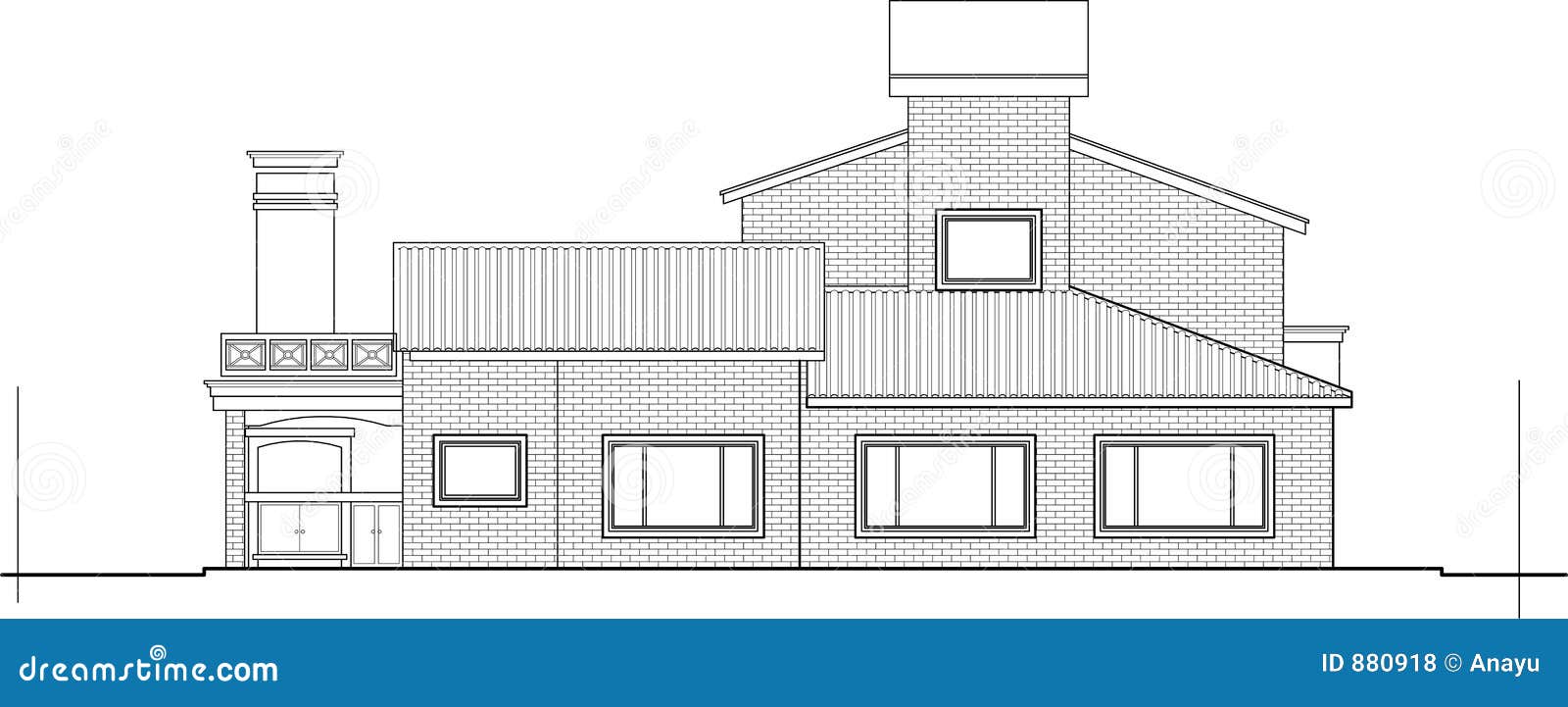 House On The Drafts In Different Projections And Blueprints. Royalty ...