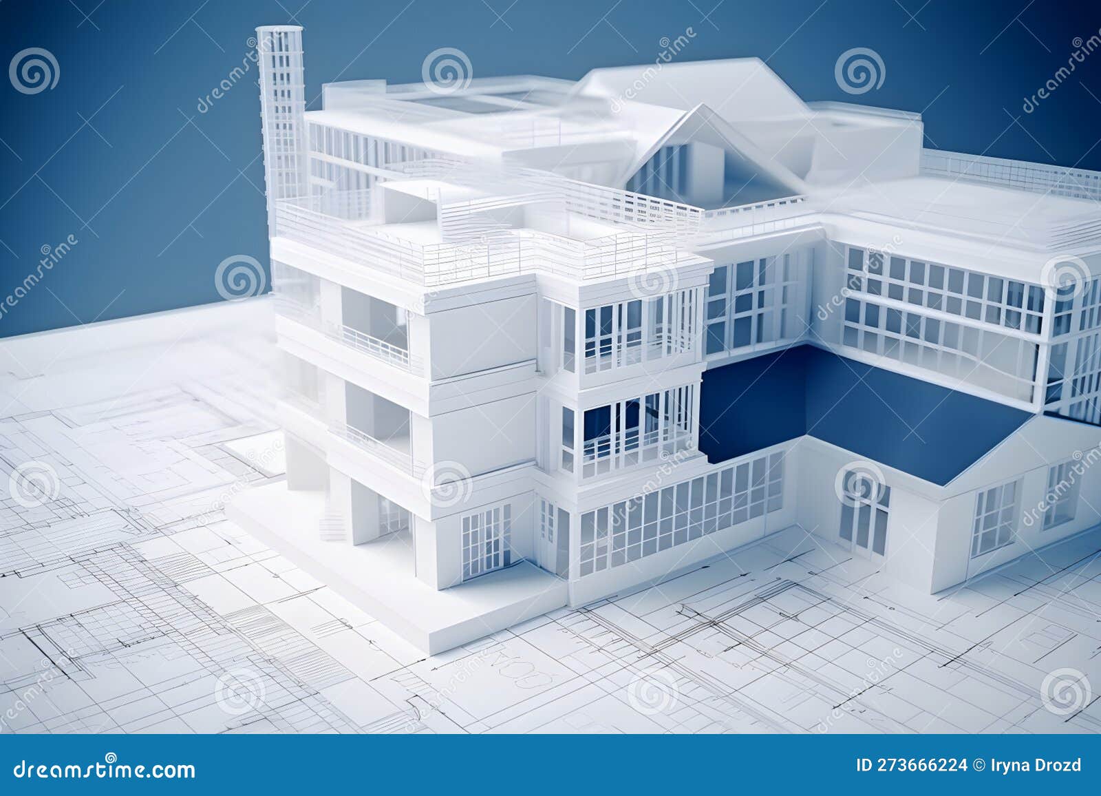 House, Design, Drawing, Architectural Plan 3D, Generative AI Stock ...