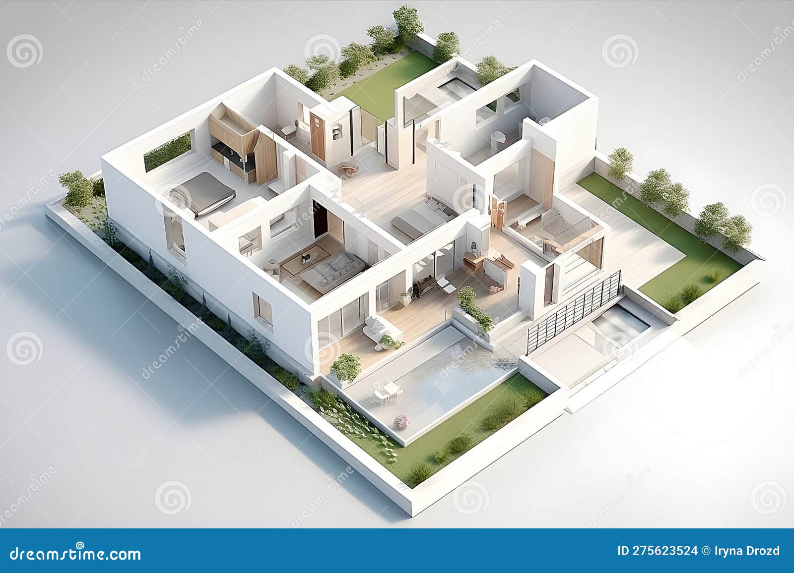 House, Design, Drawing, Architectural Plan 3D, Generative AI Stock ...