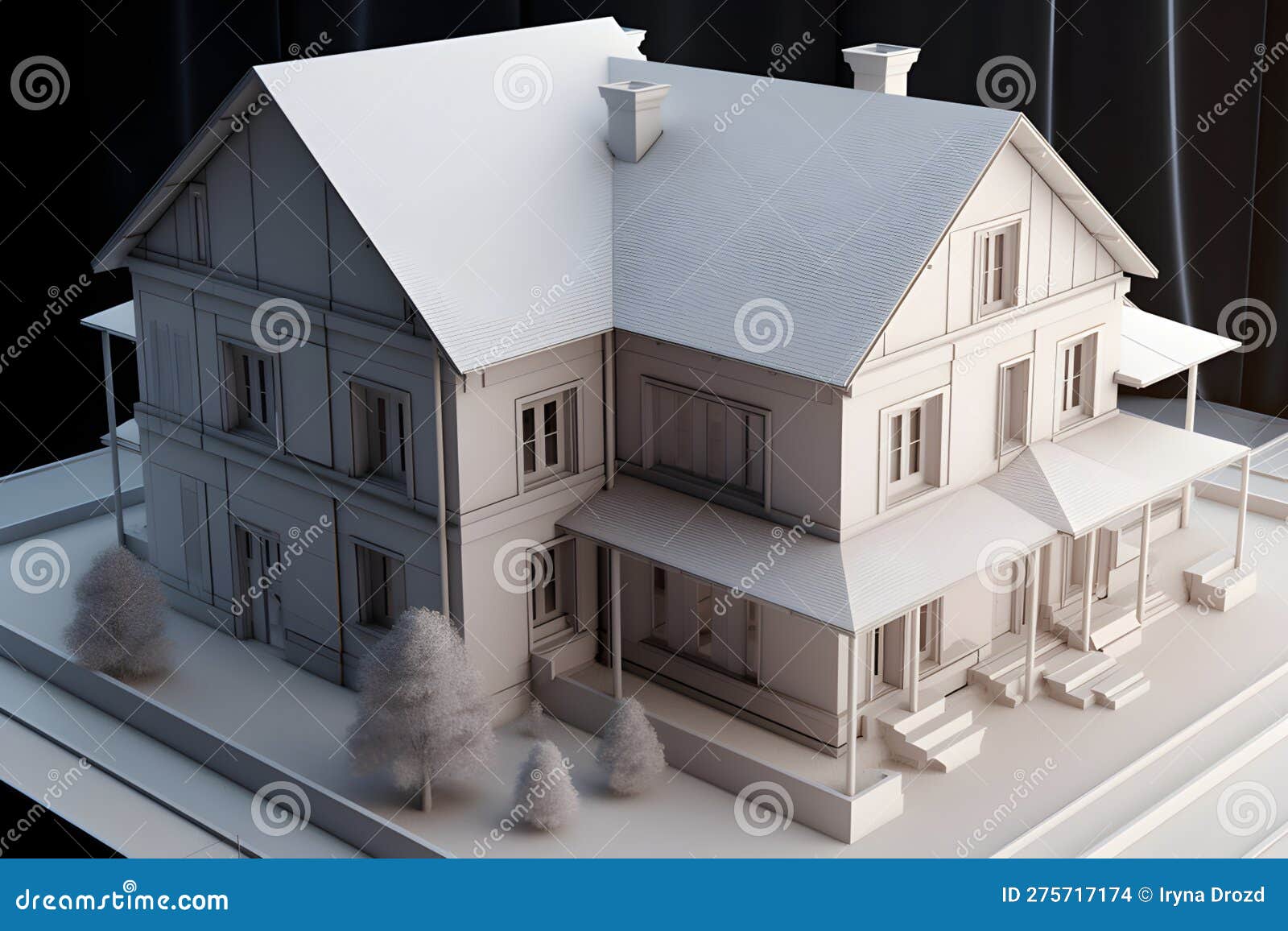 House, Design, Drawing, Architectural Plan 3D, Generative AI Stock ...