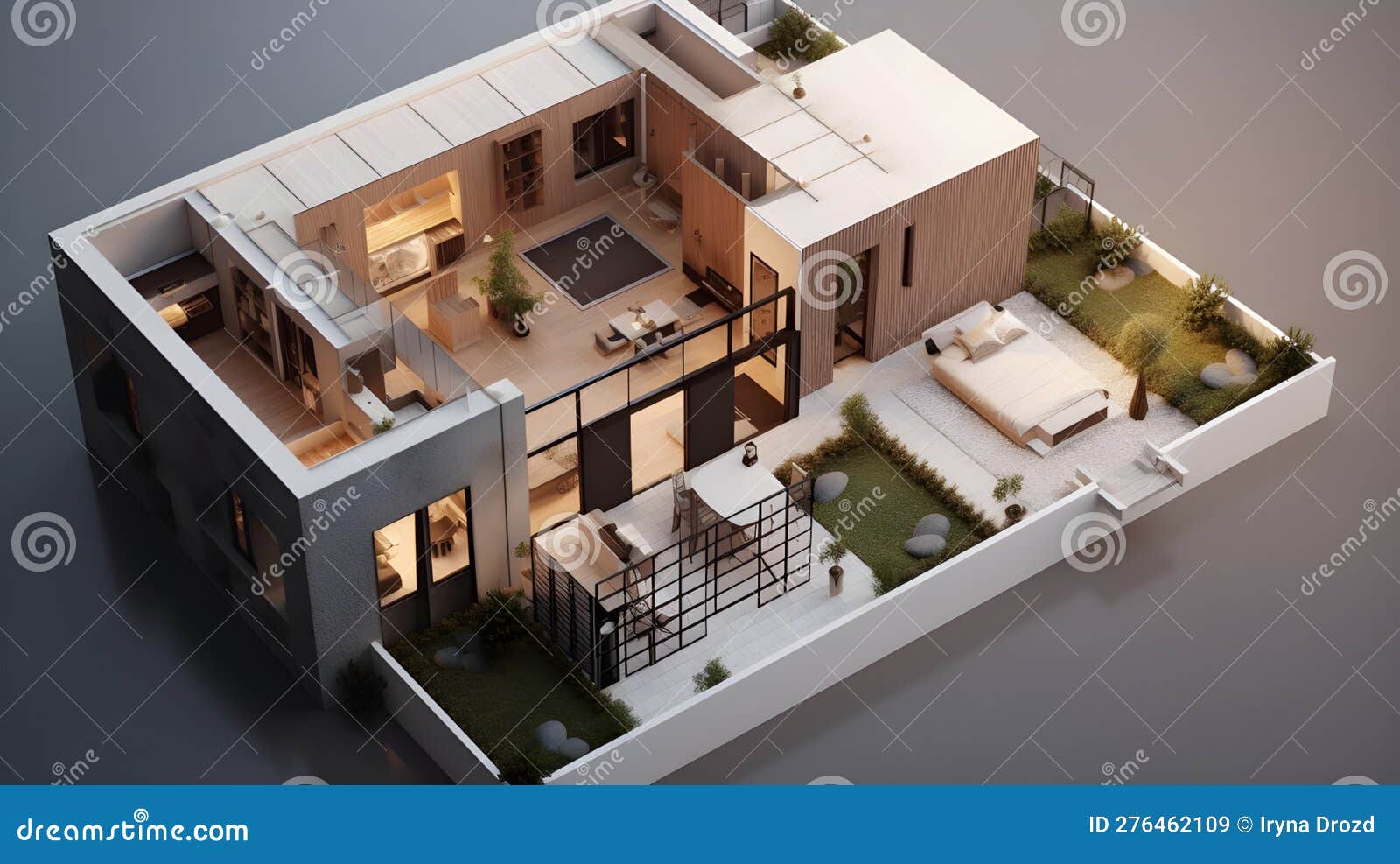 House, Design, Drawing, Architectural Plan 3D, Generative AI Stock ...