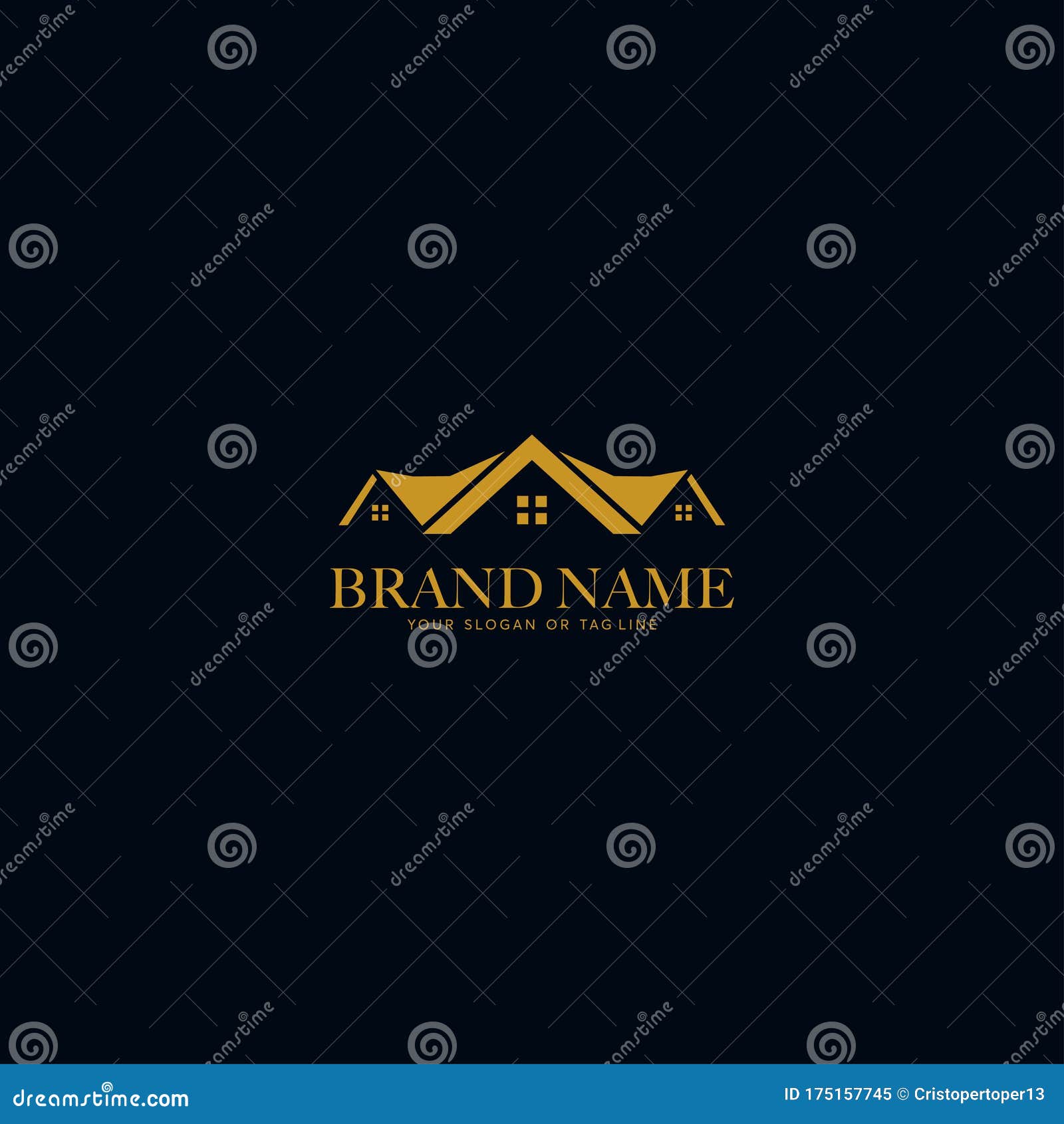 House Design Logo Gold Color Vector Stock Vector - Illustration of ...