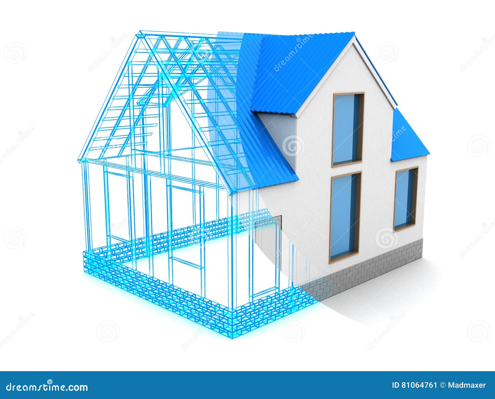 House design process stock image. Image of render, frame - 81064761