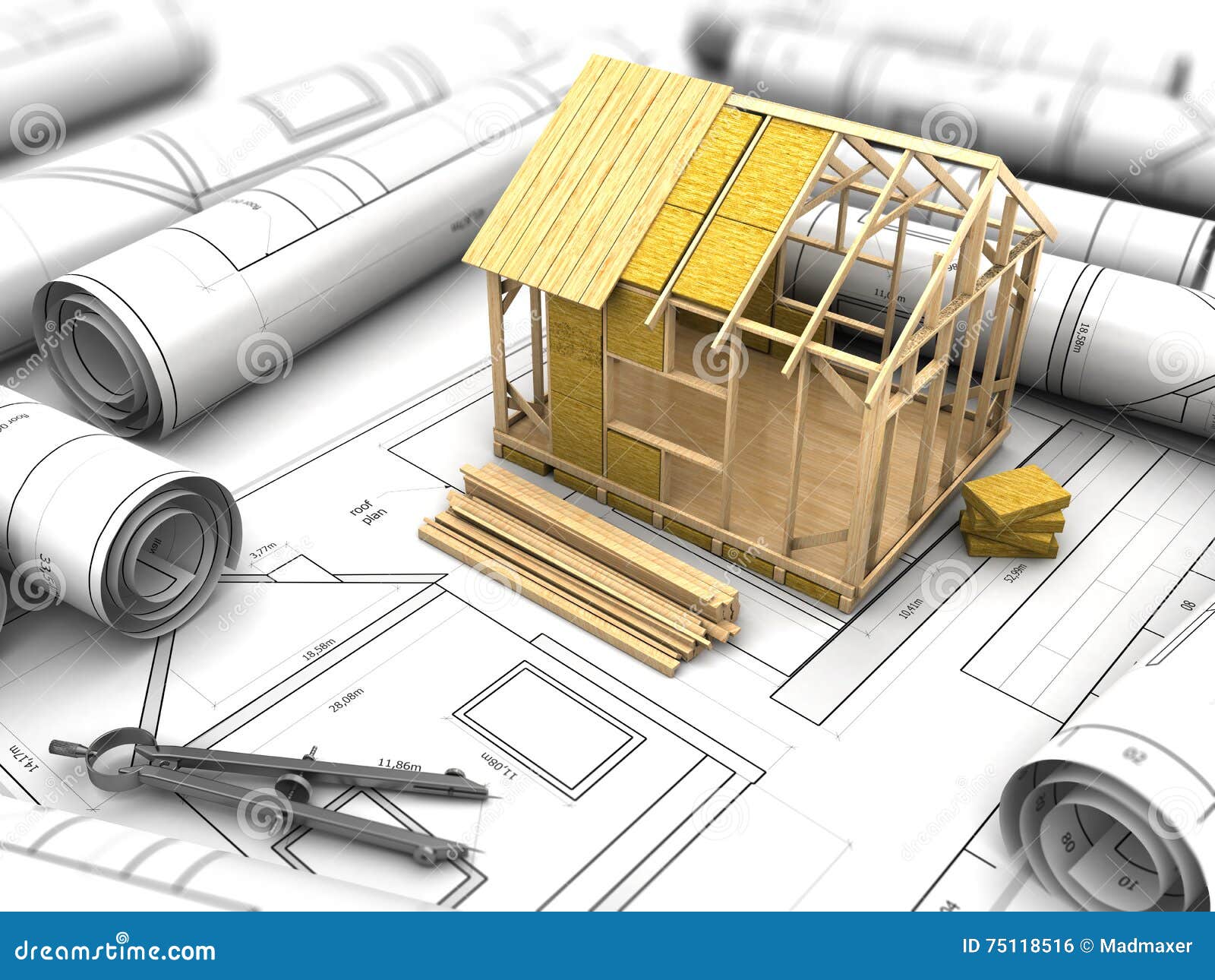 House design project stock illustration. Illustration of construction ...