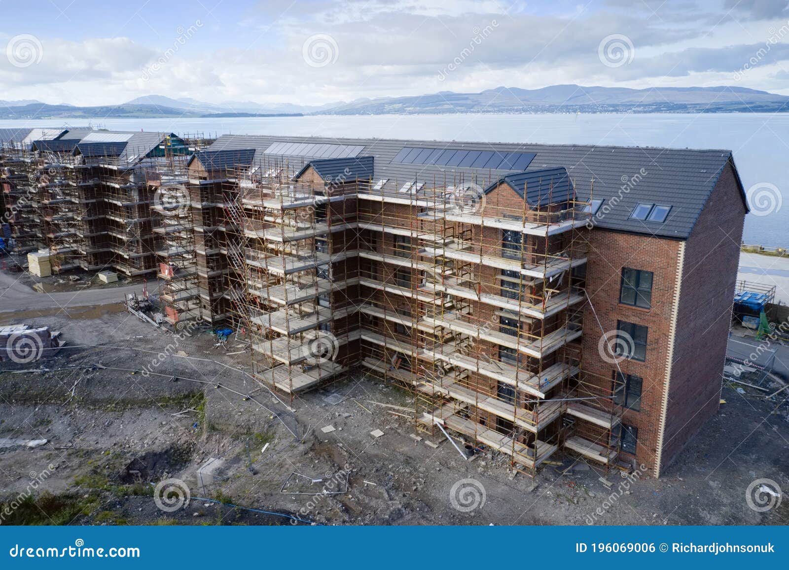 House Development Construction Site in Progress Aerial View Stock Photo ...
