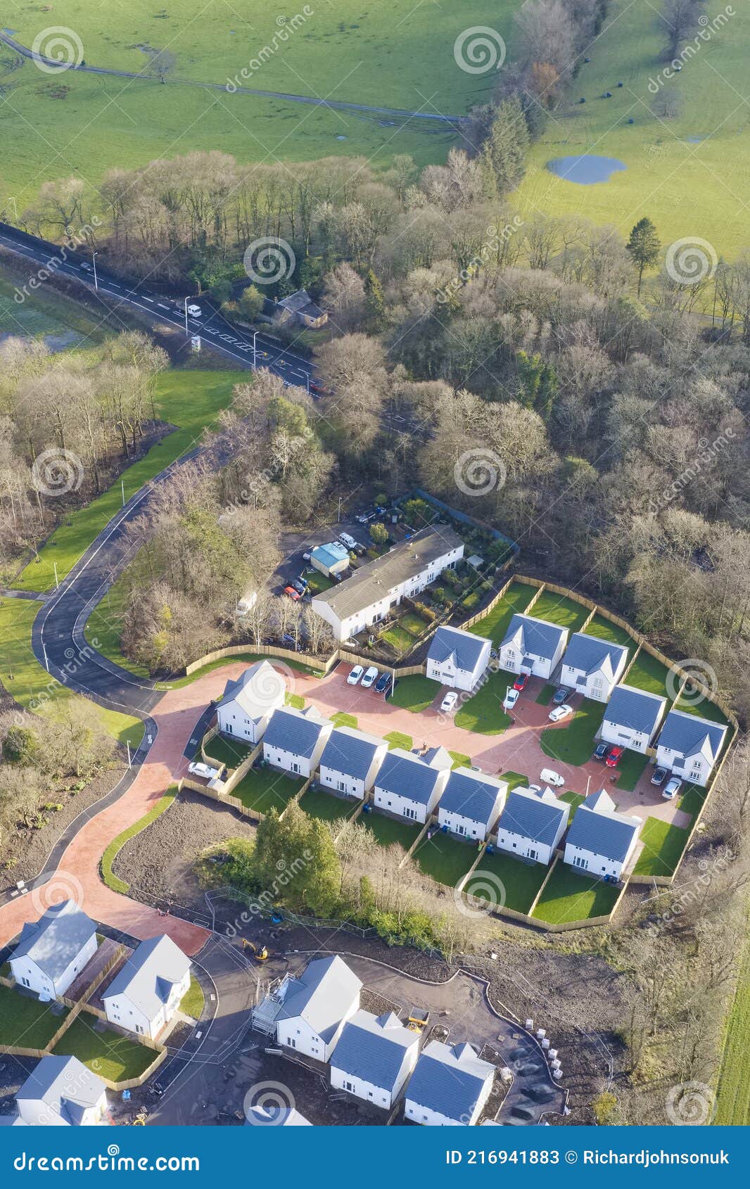 House Development Construction Site in Progress Aerial View Stock Image ...