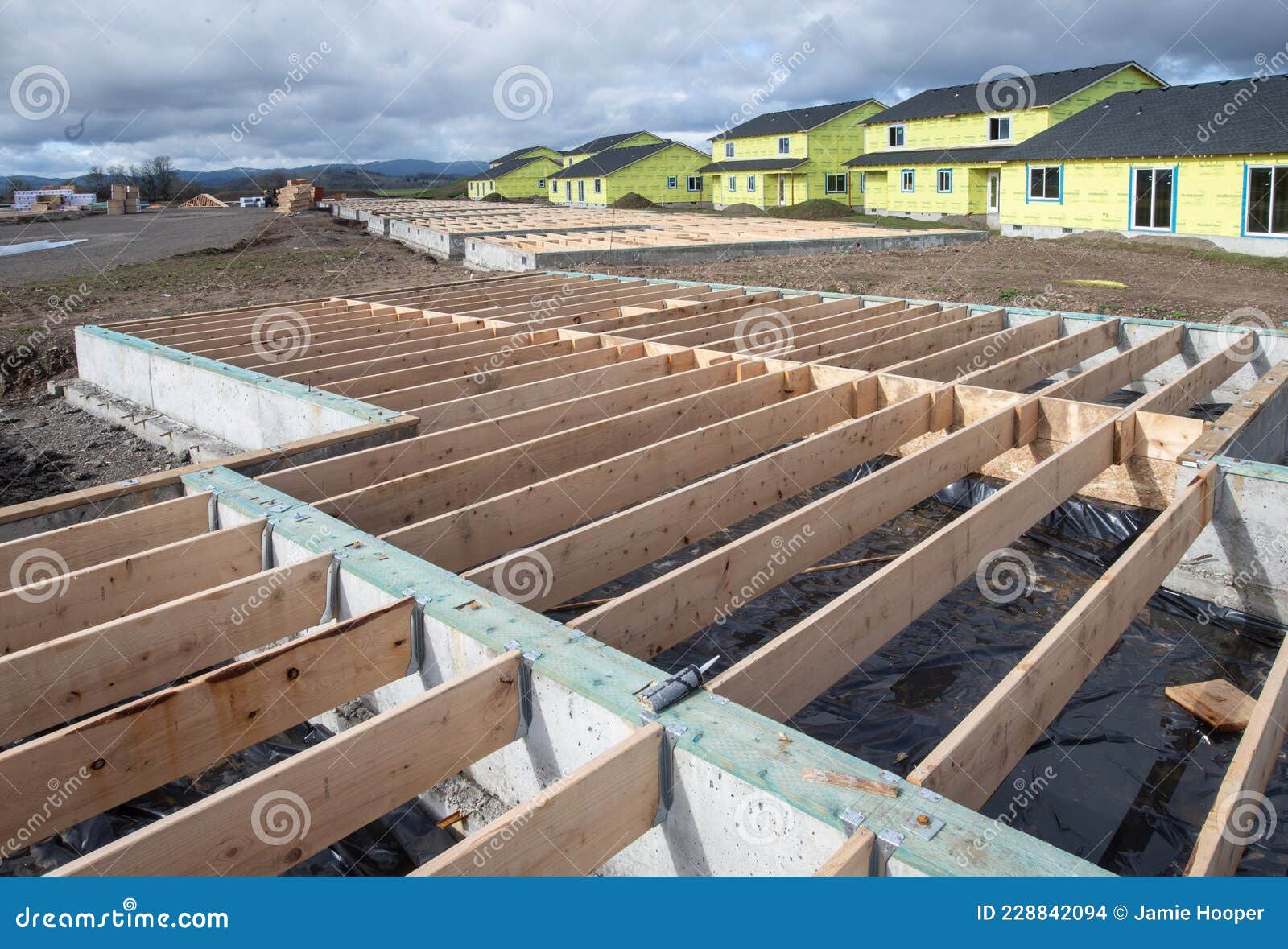 House Development Under Construction Stock Photo - Image of housing ...