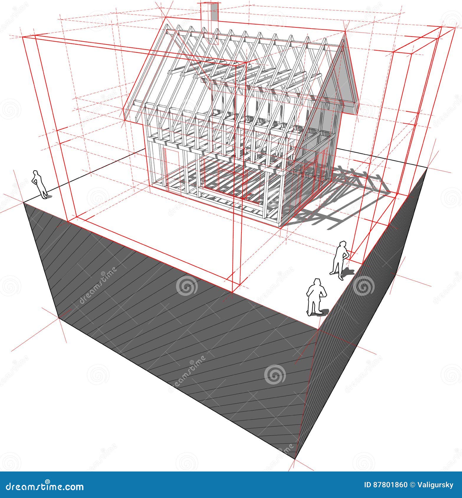 House With Dimensions Diagram Vector Illustration | CartoonDealer.com ...