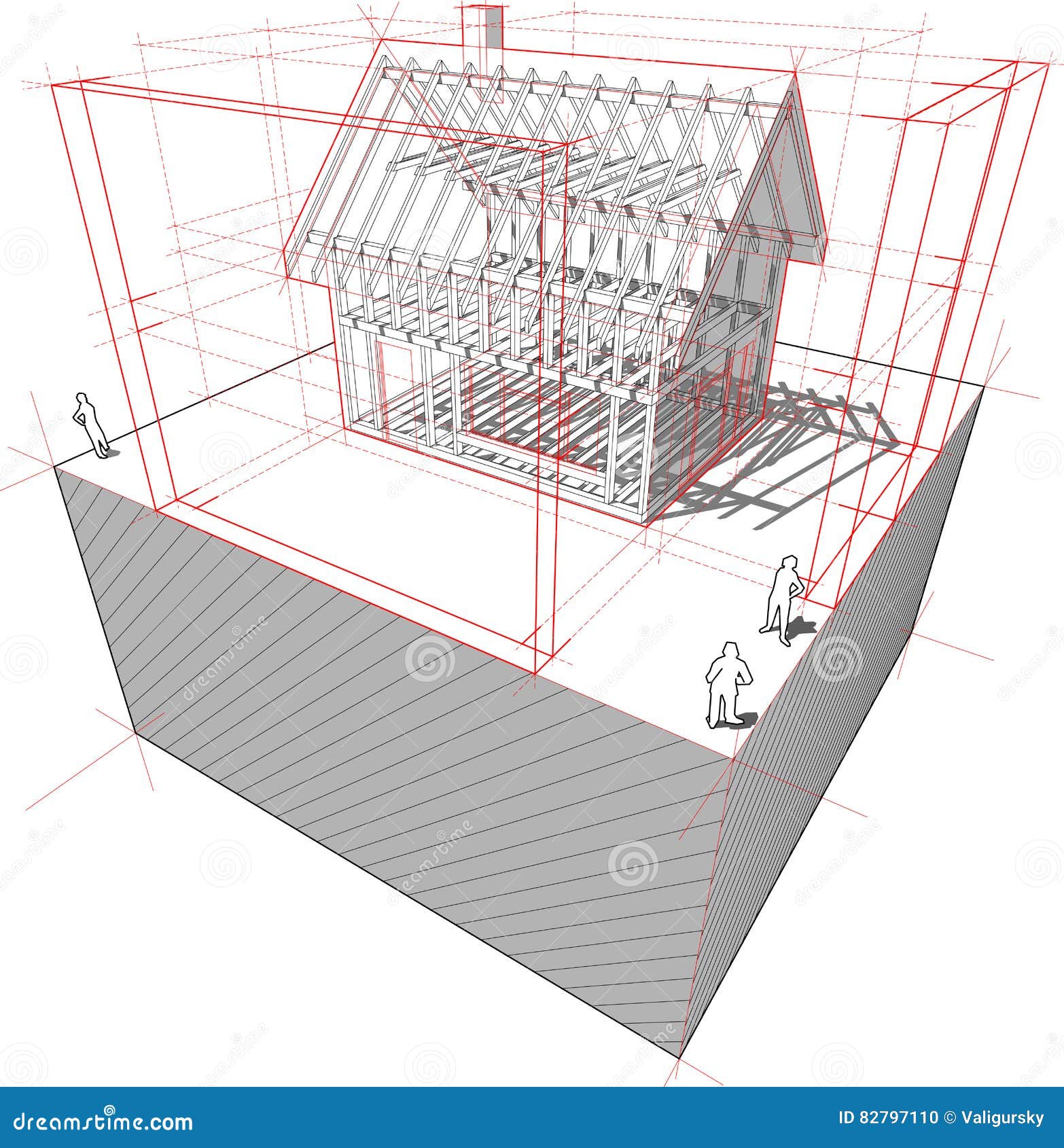 House with Dimensions Diagram Stock Vector - Illustration of model ...