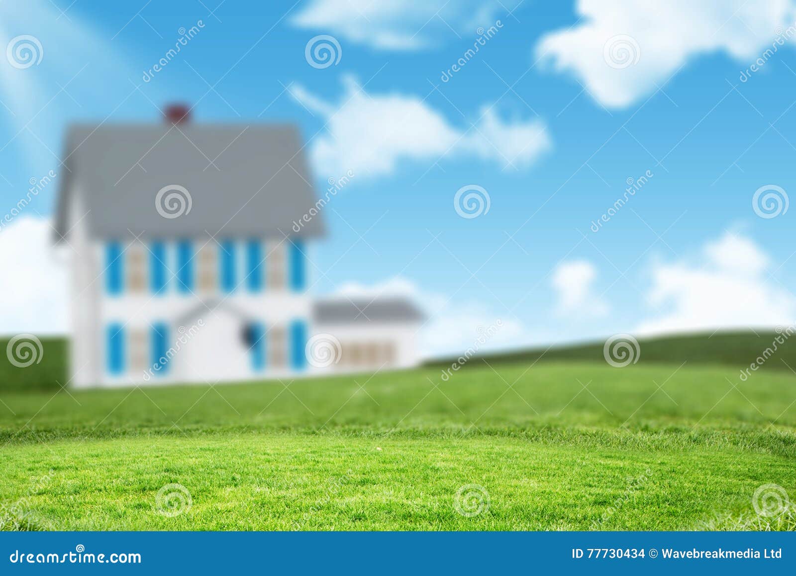 House in the distance stock photo. Image of green, digitally - 77730434