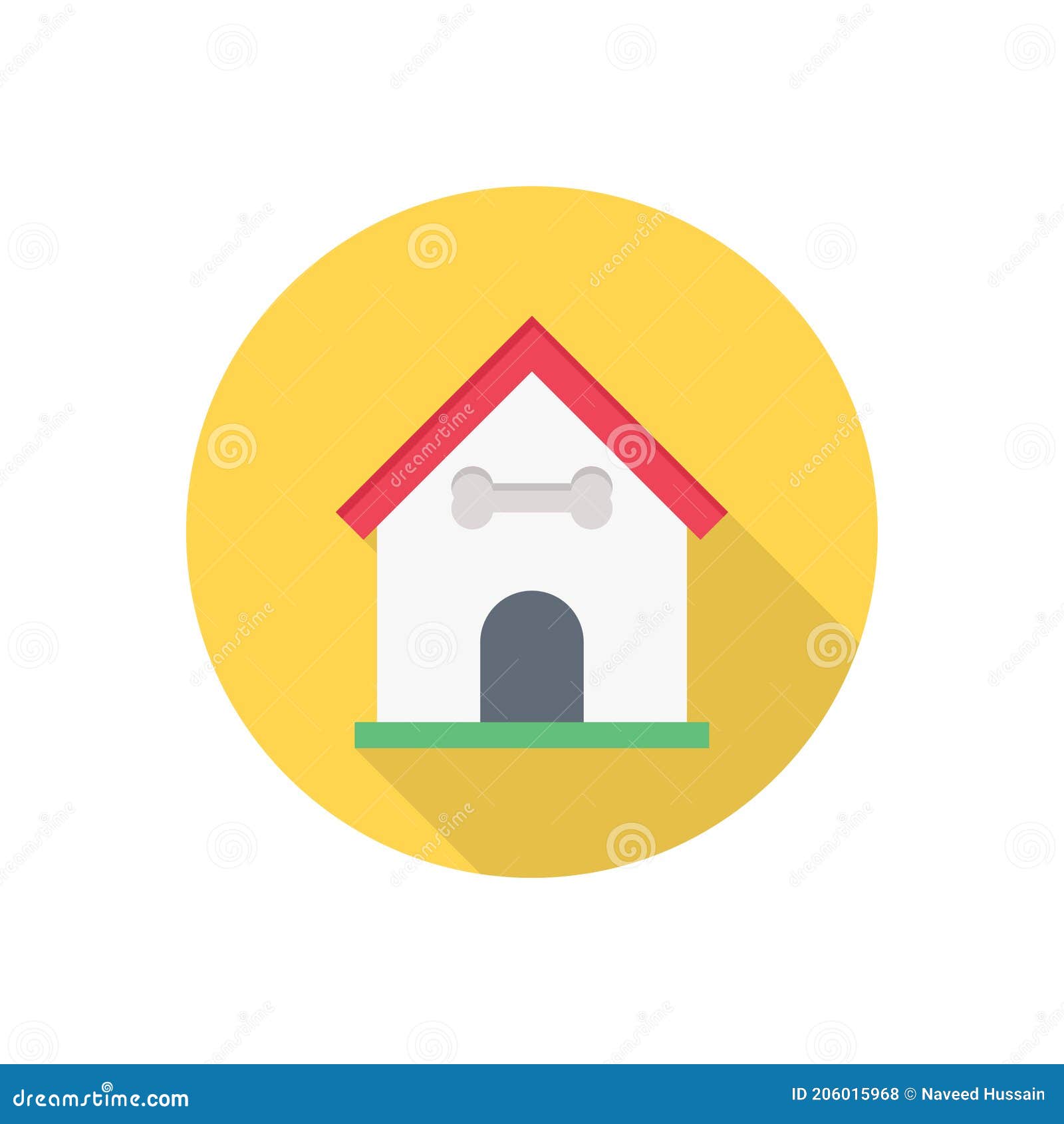 House Dog Vector Flat Colour Icon Stock Vector - Illustration of makeup ...