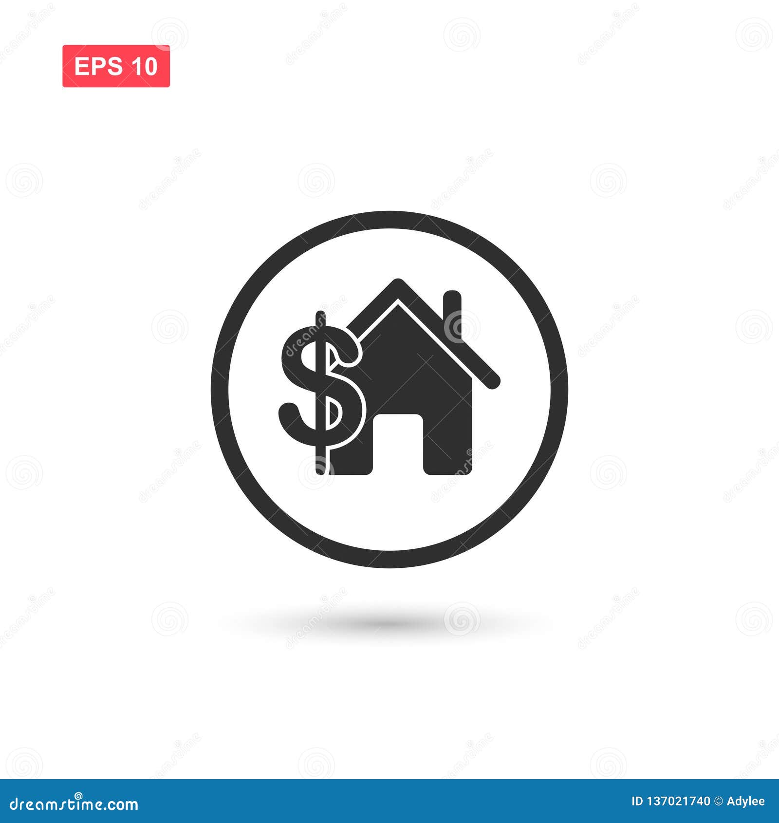 House with Dollar Icon Vector Design Isolated 4 Stock Vector ...
