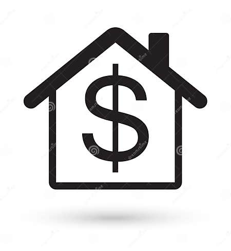 House with Dollar Sign Icon Stock Vector - Illustration of home ...