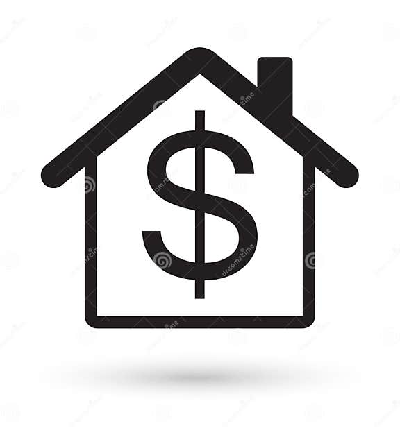 House with Dollar Sign Icon Stock Vector - Illustration of home ...