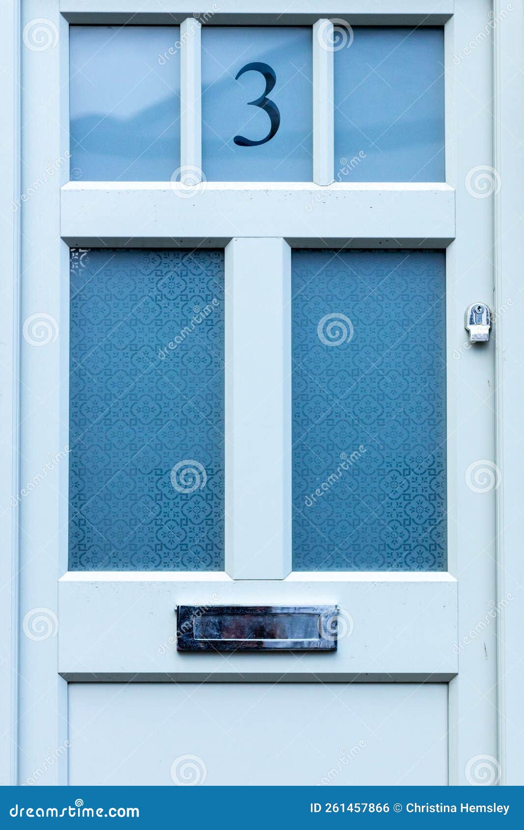 House Door Number 3 in White Stock Photo - Image of design, figure ...