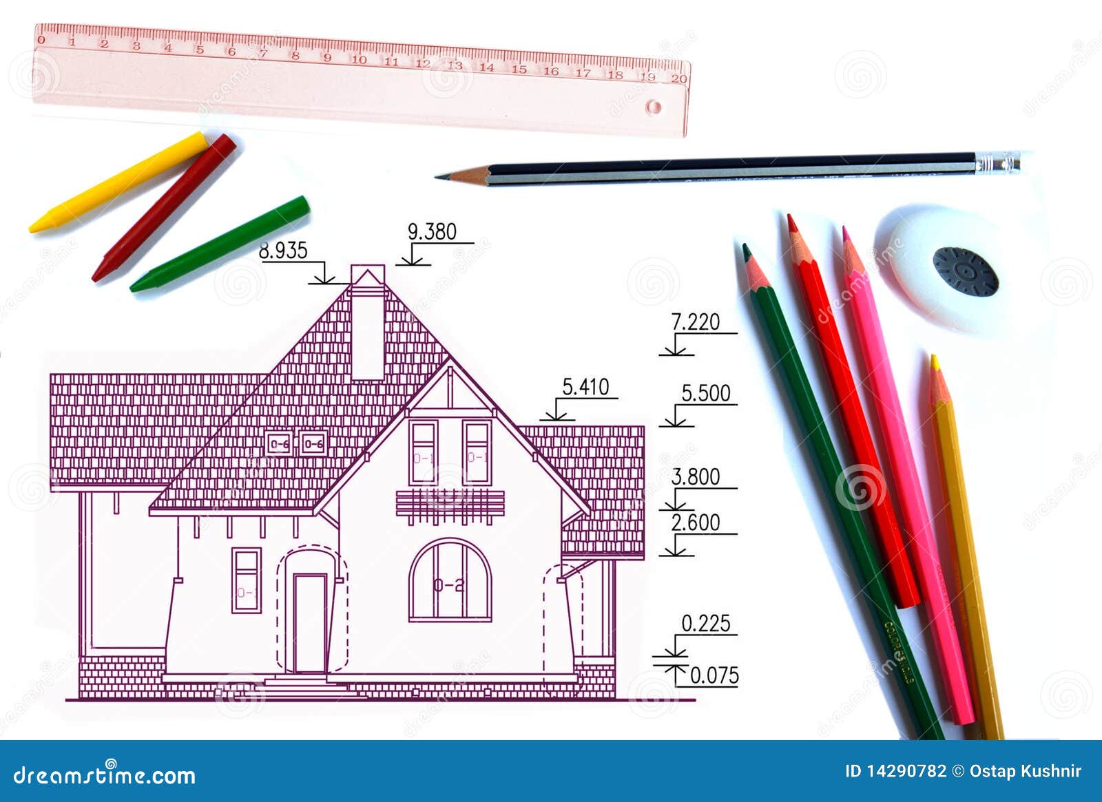 House draft stock photo. Image of figure, home, building - 14290782