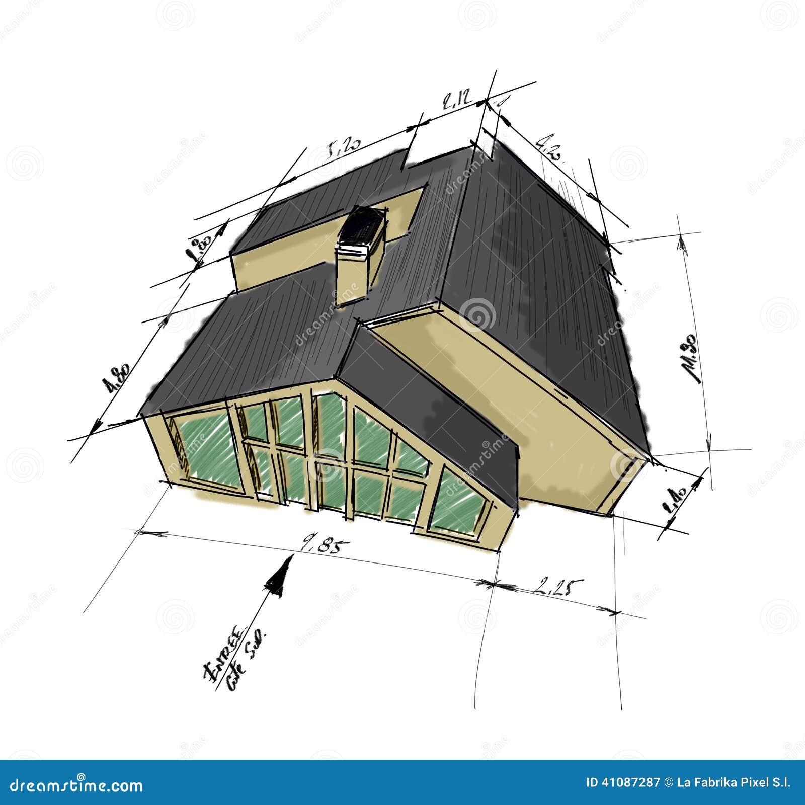 House draft stock illustration. Illustration of building - 41087287