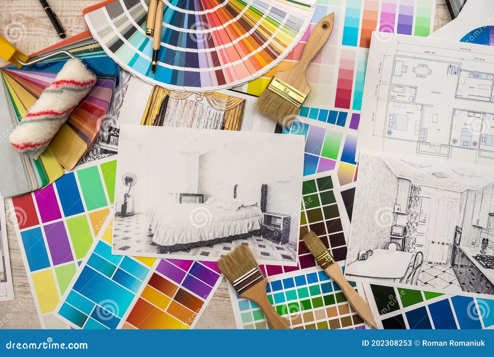 House Draw with Color Sampler Tools Stock Image - Image of creative ...