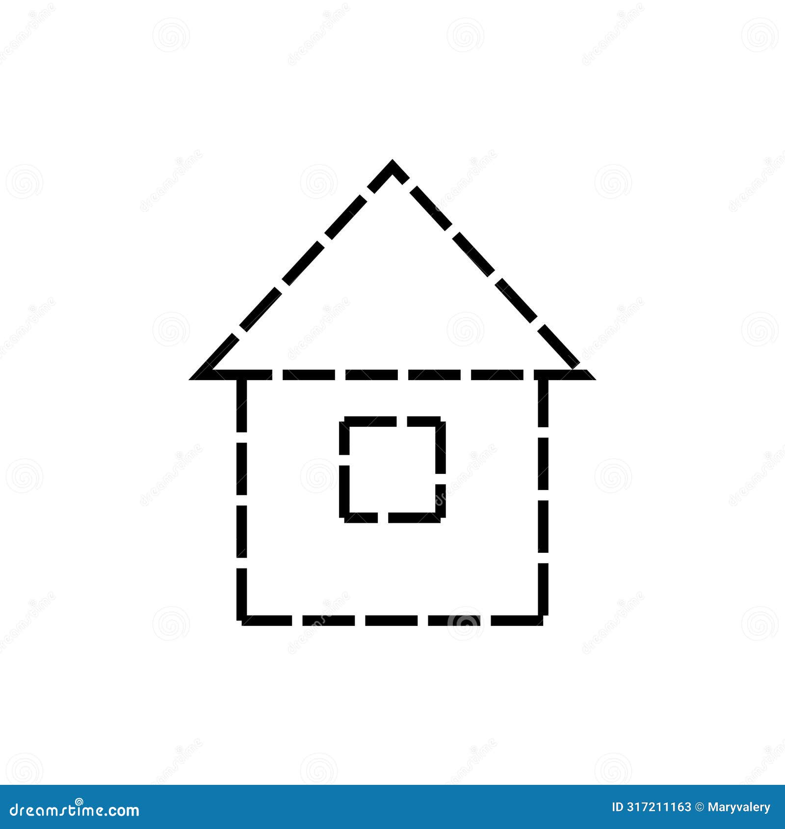 House Drawn with Dashed Lines. House Project Stock Illustration ...