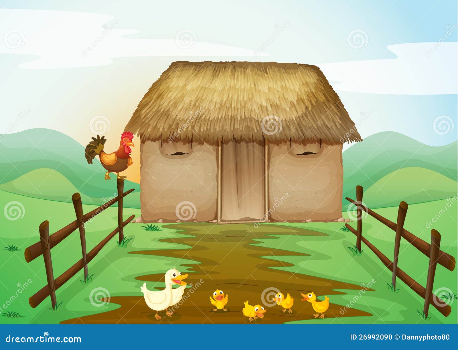 House and ducks stock vector. Illustration of fence, shelter - 26992090