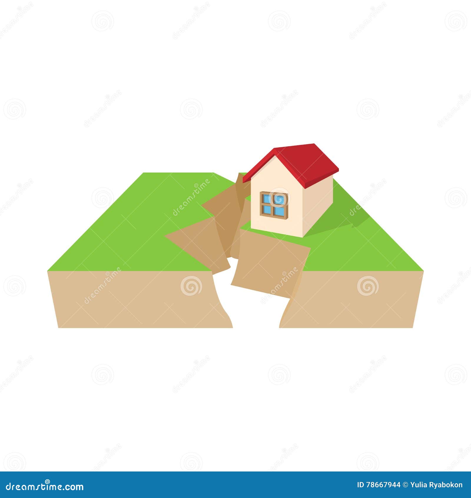 Cartoon Earthquake Disaster Concept Card Poster. Vector | CartoonDealer ...