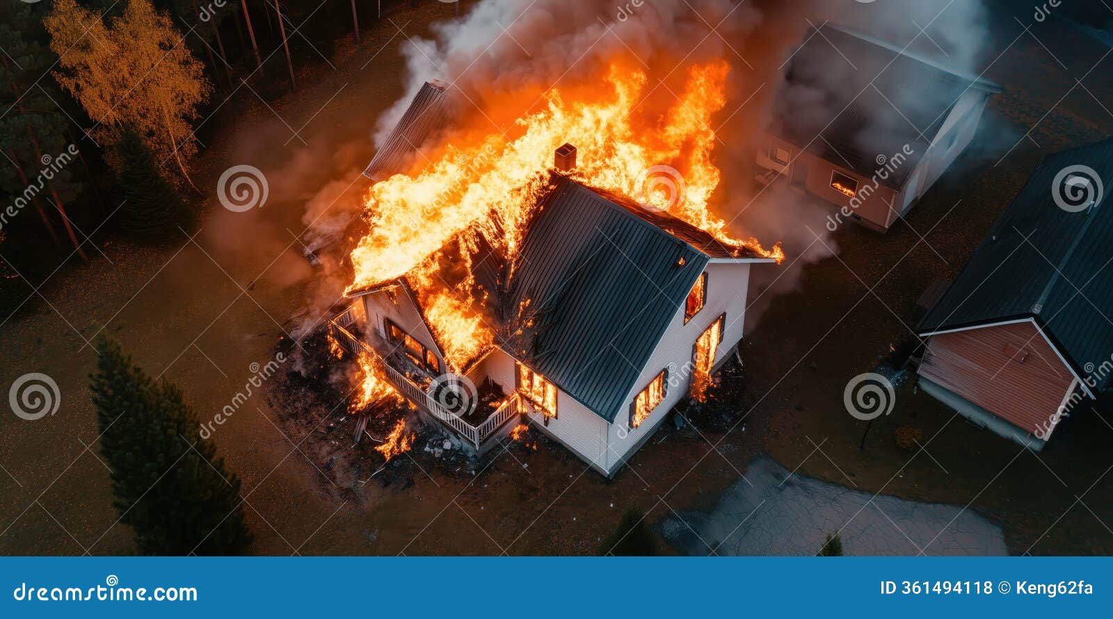 Flames And Smoke Billowing From Burning Server Racks Stock Photography ...