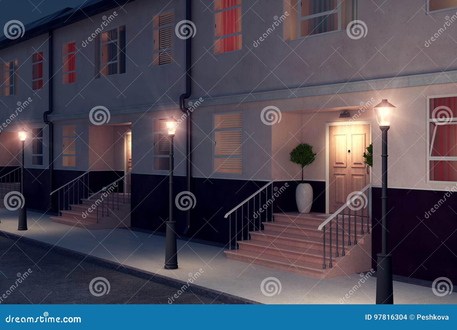 House entrance side stock illustration. Illustration of investment ...