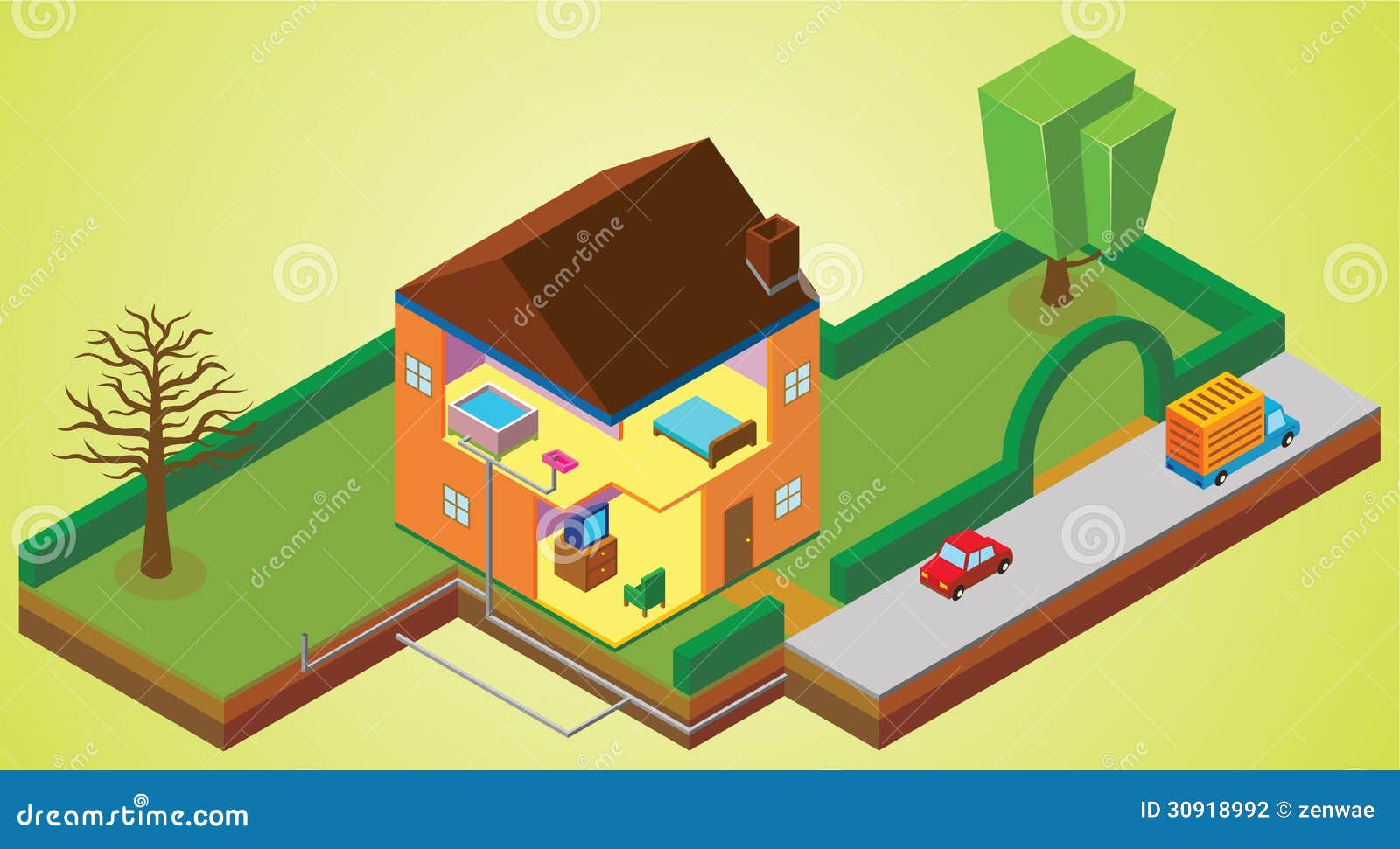 House environment stock vector. Illustration of pipe - 30918992