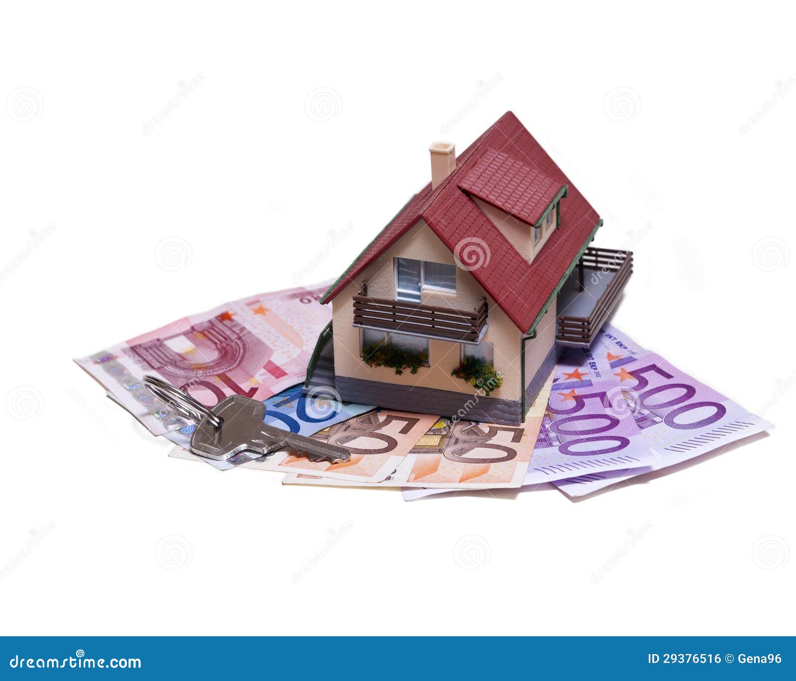 House with Euro Banknotes and House Key Stock Photo - Image of invest ...