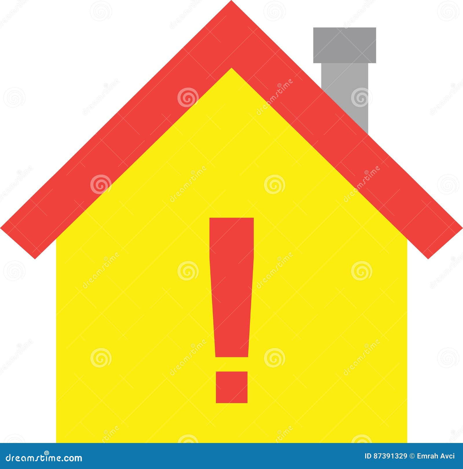 House with Exclamation Mark Symbol Stock Vector - Illustration of icon ...