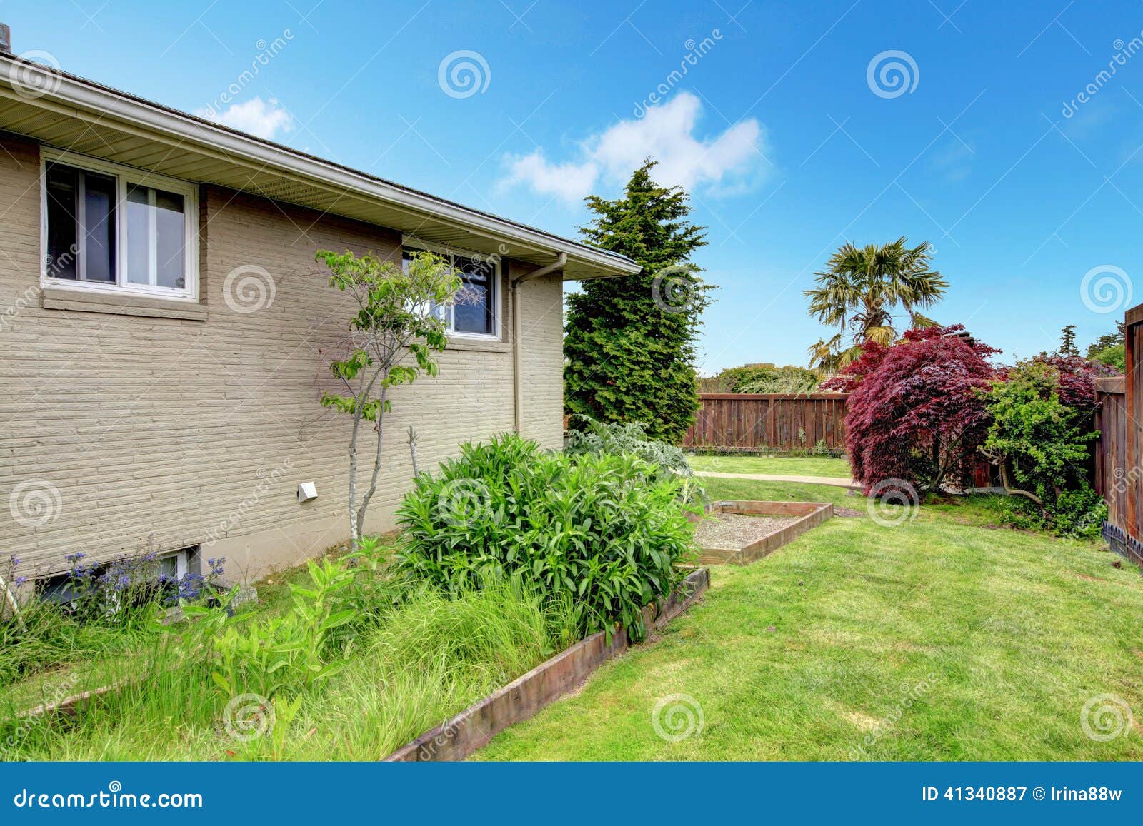 House Exterior. Backyard View Stock Image - Image of spring ...