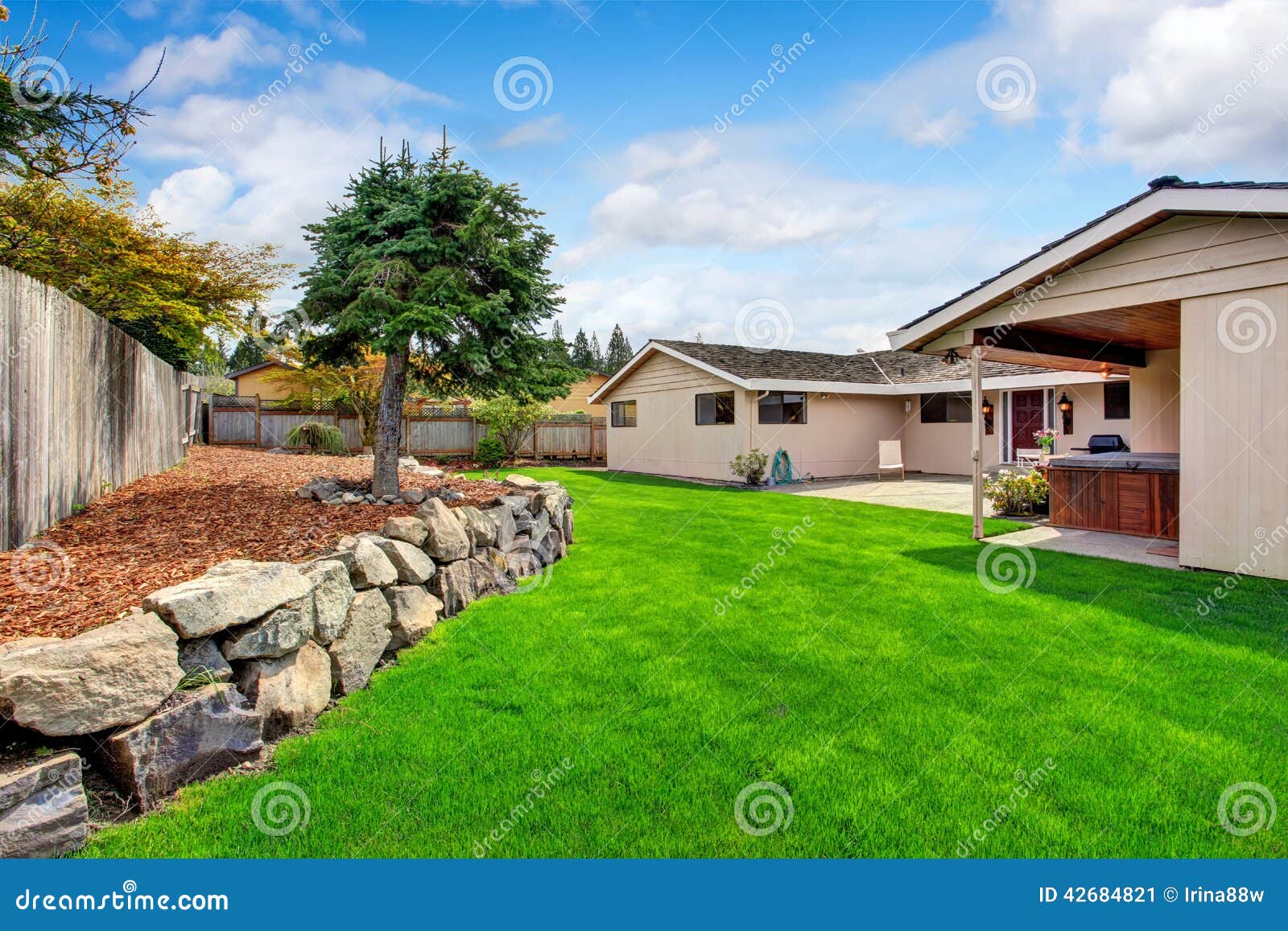 House Exterior. Backyard View Stock Image - Image of northwest, windows ...