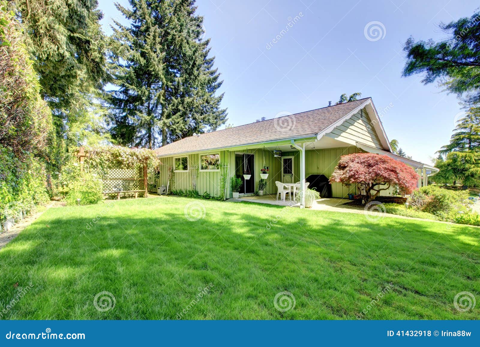 House Exterior. Backyard View Stock Photo - Image of area, outside ...