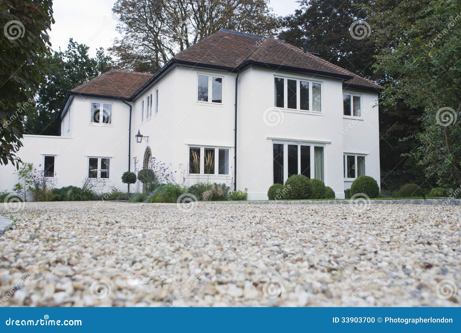 House Exterior with Driveway Stock Photo - Image of exterior ...
