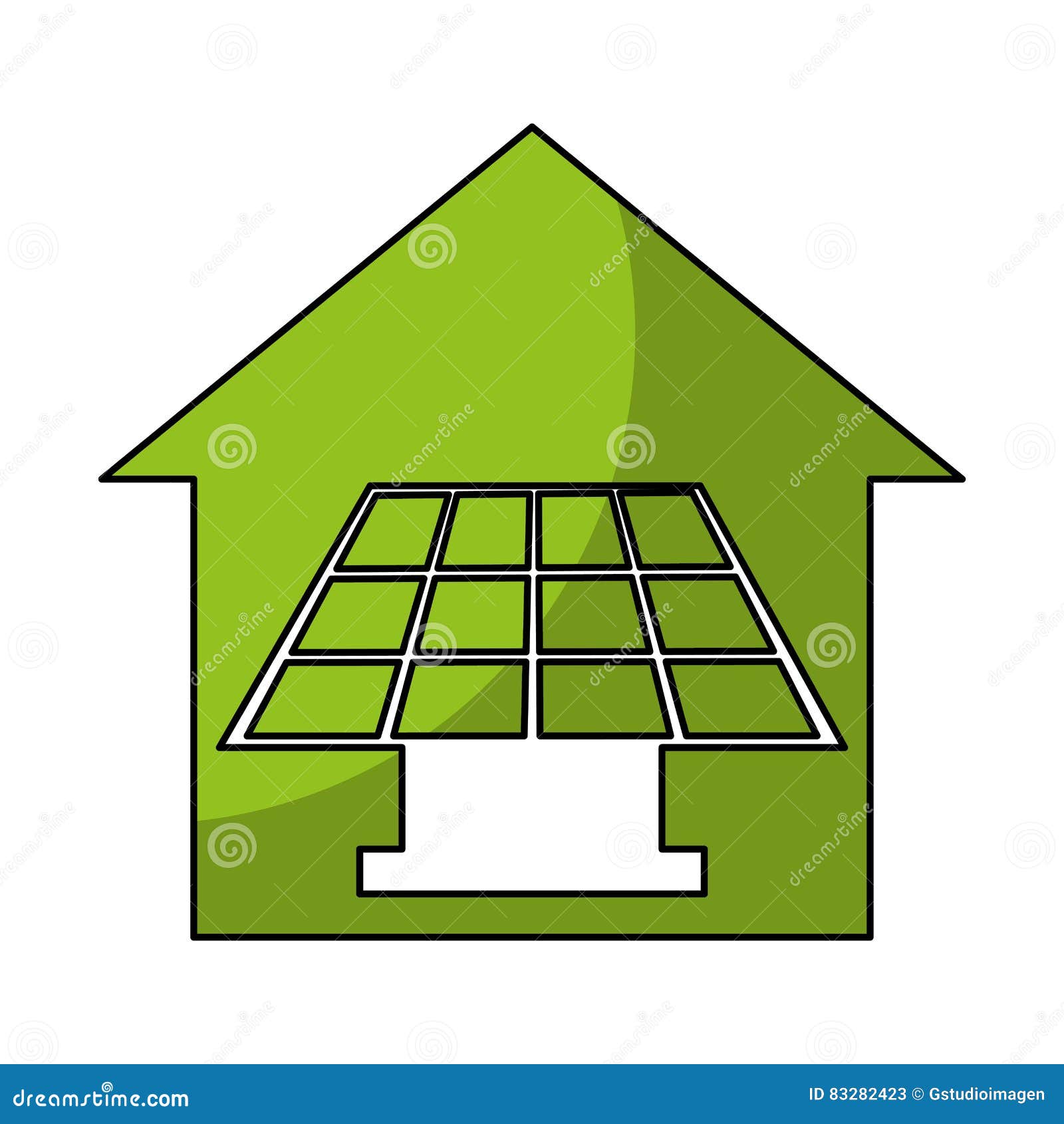 House Exterior with Panel Solar Isolated Icon Stock Illustration ...
